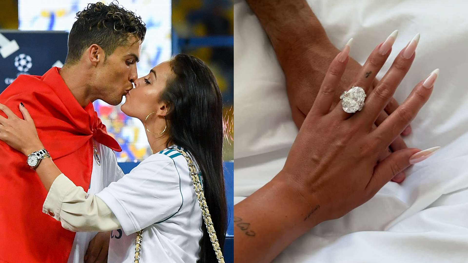 Georgina Rodriguez breaks down in tears of joy as Cristiano Ronaldo proposes in London with a $5 ...